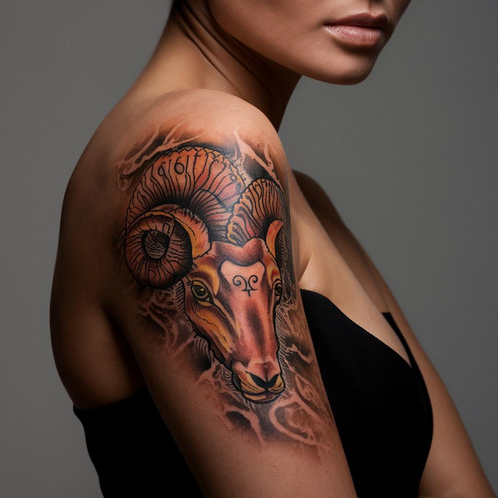 Aries Woman Upper Arm Tattoo Ideas - TheReadingTub